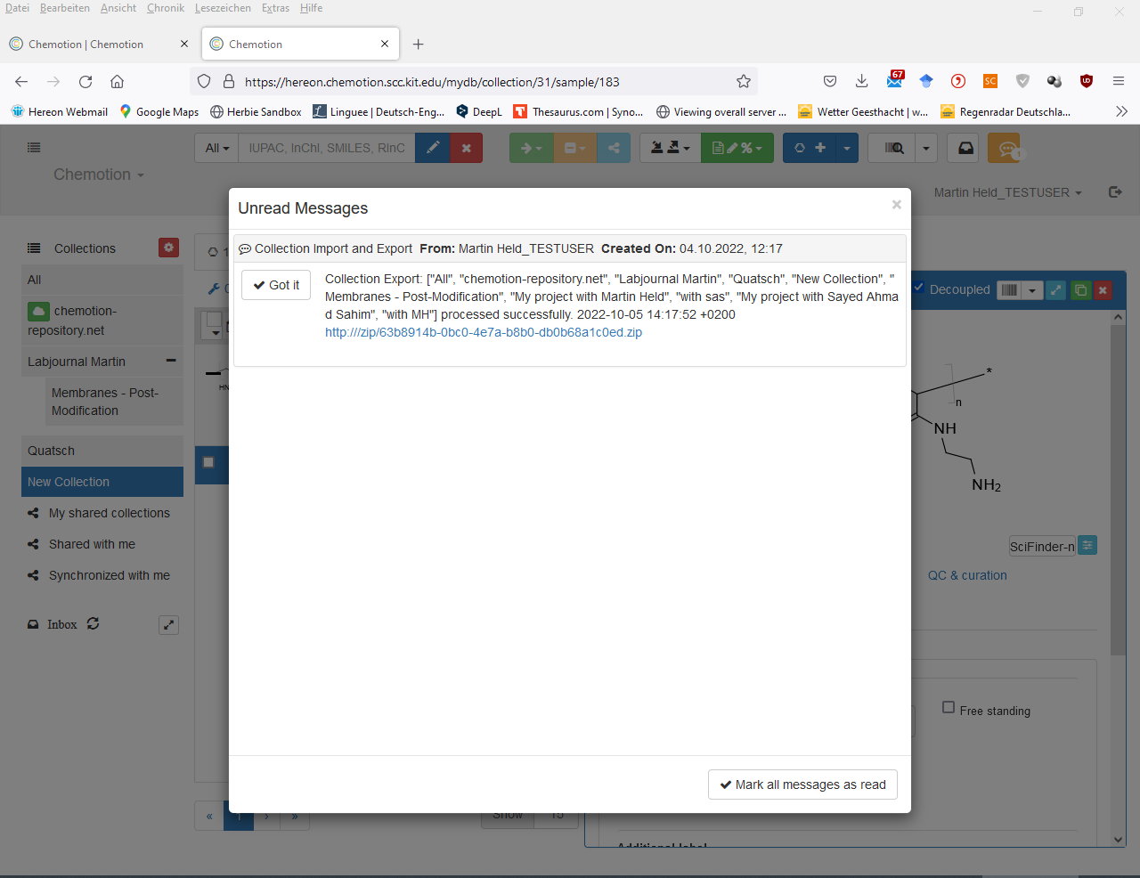 Export URL is missing the host address · Issue #978 · ComPlat/chemotion_ELN · GitHub