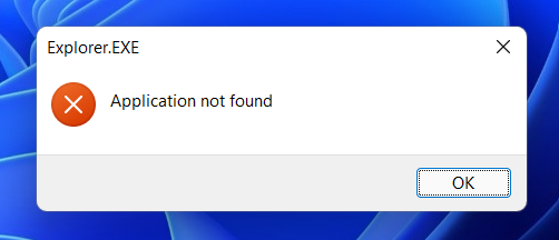 Explorer.EXE: Application not found · Issue #9024 · files-community ...