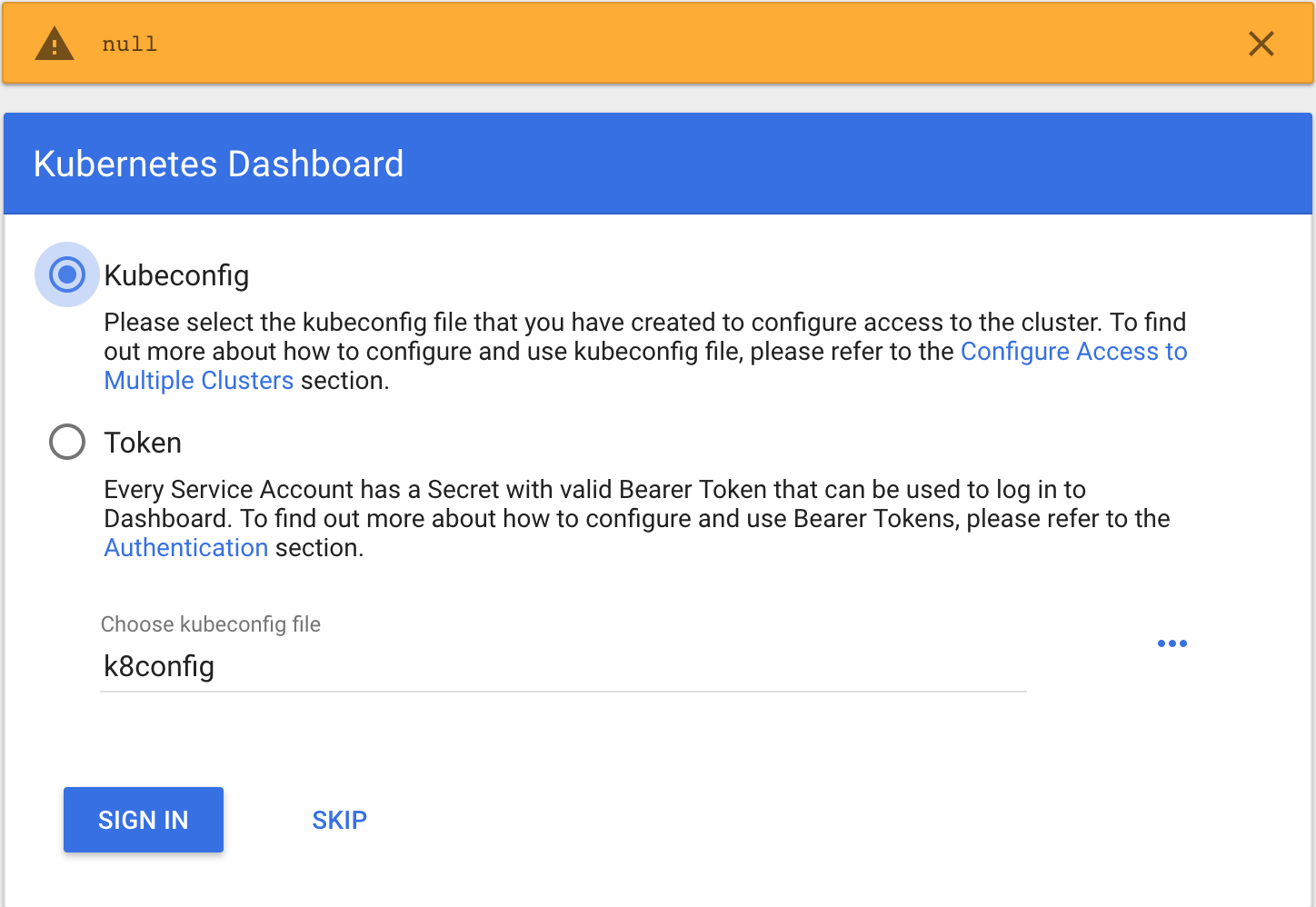 Sign In Failed With Kubeconfig And Token Options · Issue 2899 · Kubernetesdashboard · Github
