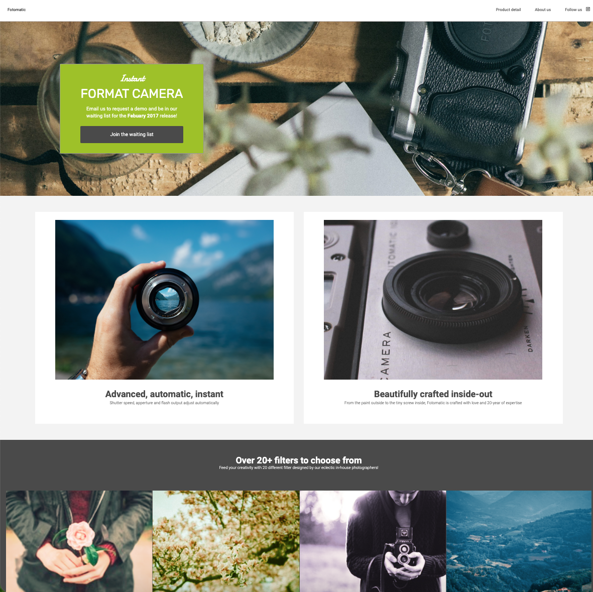 GitHub - Toerngren/Fotomatic: In this project, I fixed a broken version of a responsive website ...