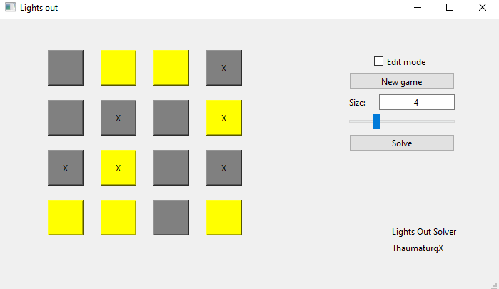 GitHub - ThaumaturgX/Qt-LightsOut-solver: Lights out puzzle game with a solver made with Qt creator