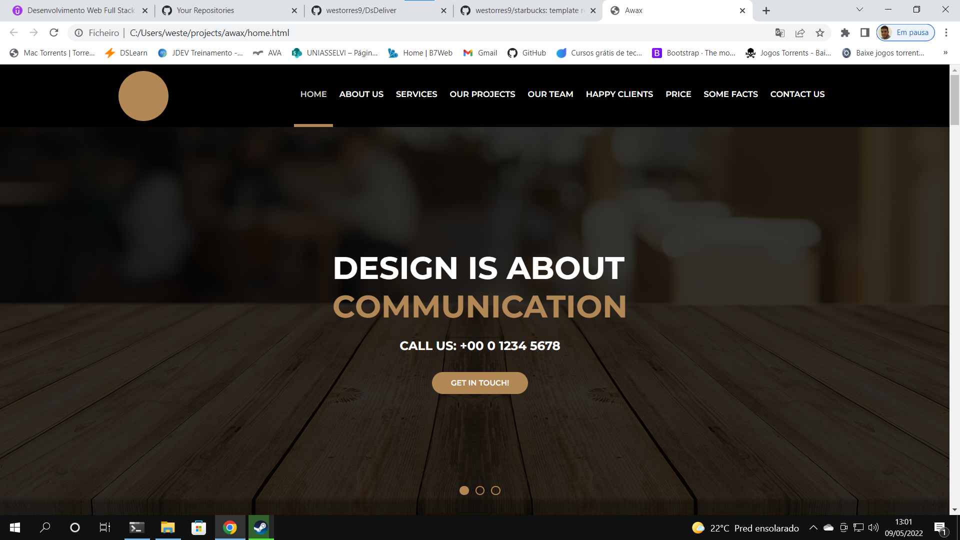 GitHub - westorres9/awax: template html