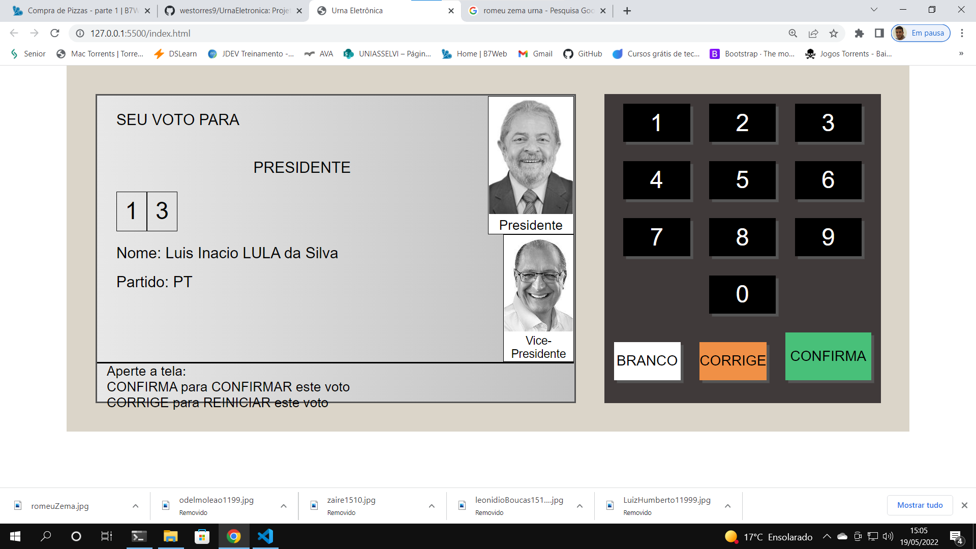 GitHub - westorres9/UrnaEletronica: Projeto urna eletronica virtual