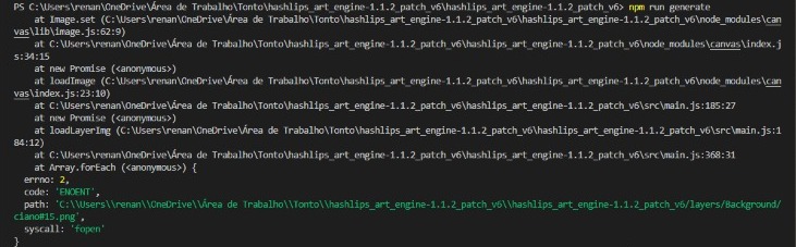 error when trying to run · Issue #245 · HashLips/hashlips_art_engine · GitHub
