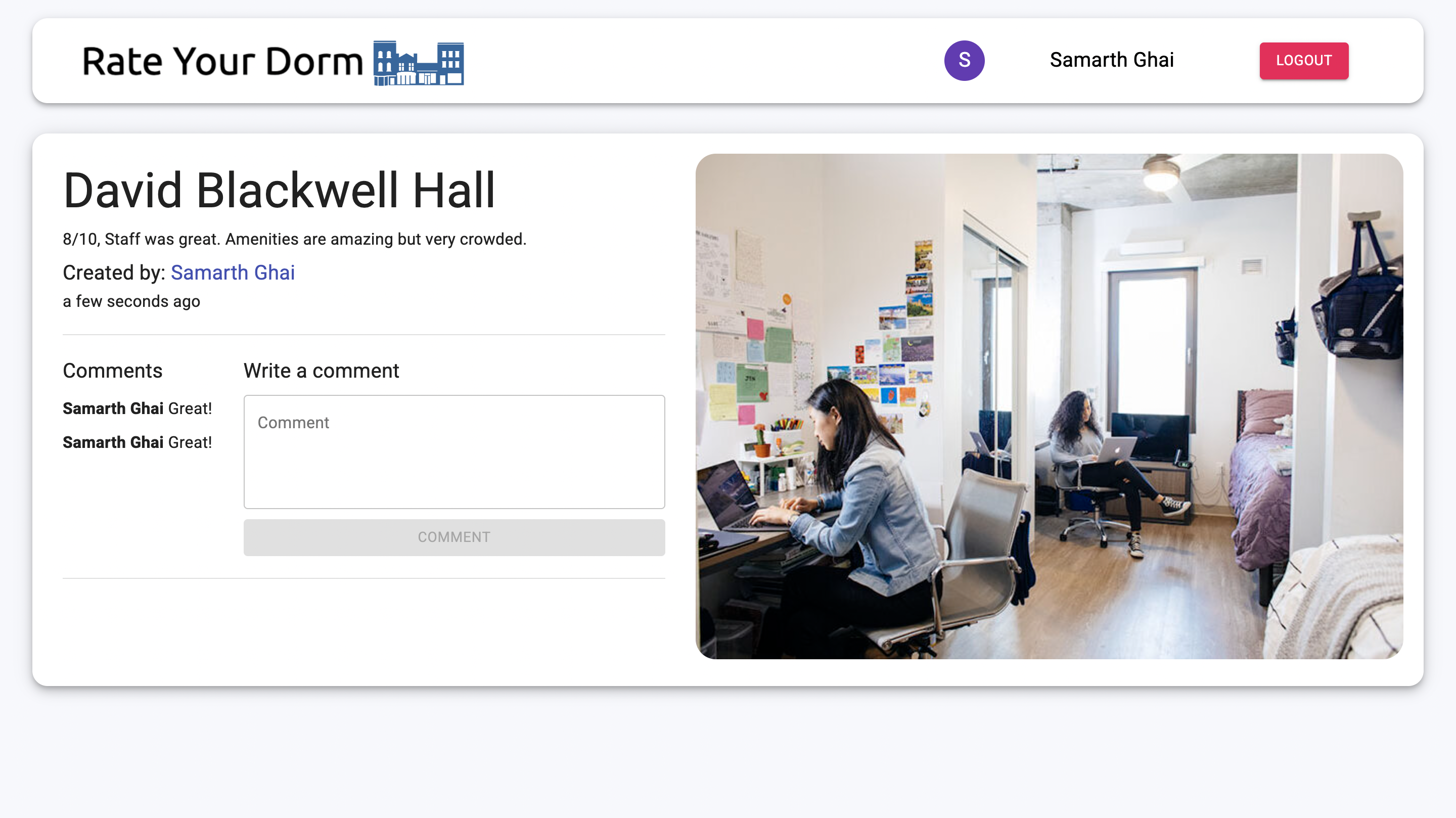 GitHub - yds233013/Rate-the-dorm: A MERN stack web app that enables students to rate and review ...
