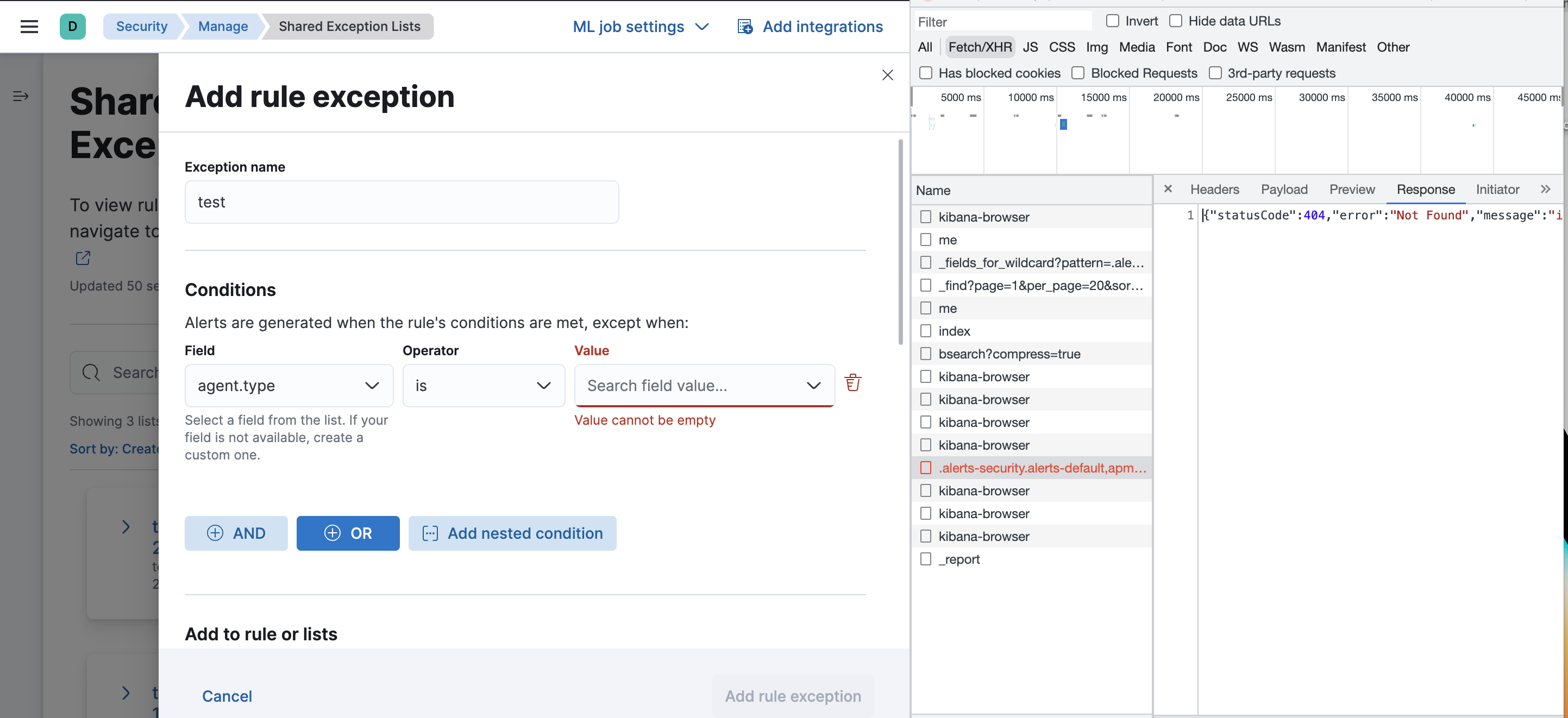 [Security Solution]: Auto-suggested fields are not displaying under rule exception flyout if ...
