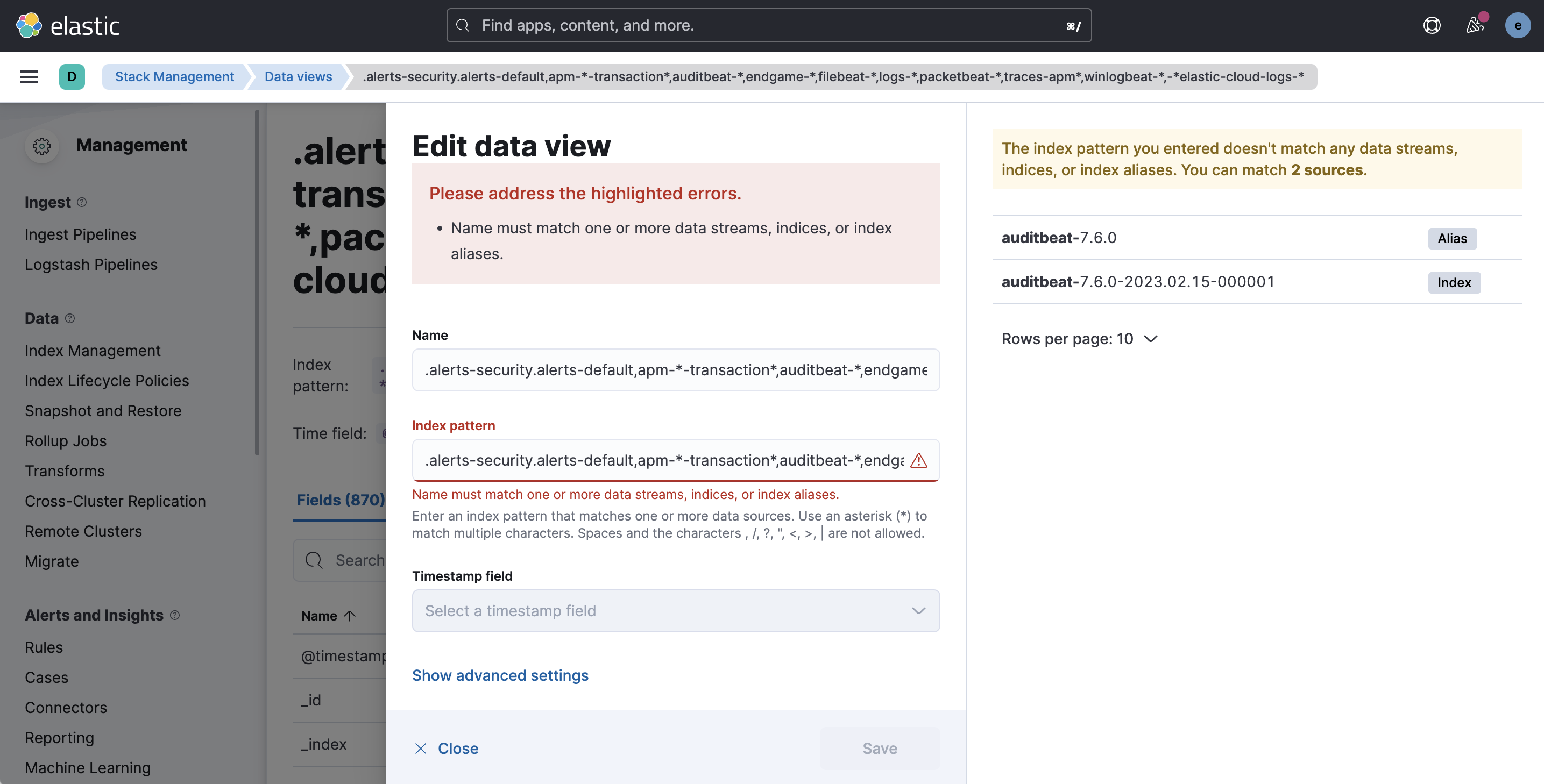 [Security Solution] [Sourcerer] Security default data view is invalid when .alerts index has not ...