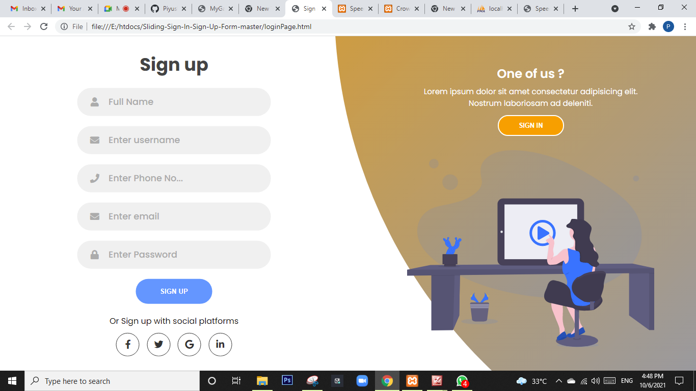 GitHub - Piyush-Joshi-1002/Sign_in_Project: Static Fully responsive static web template for ...