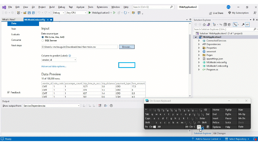 A11y_Model Builder_Add Data_Input_Usability : When Column to Predict dropdown is expanded users ...