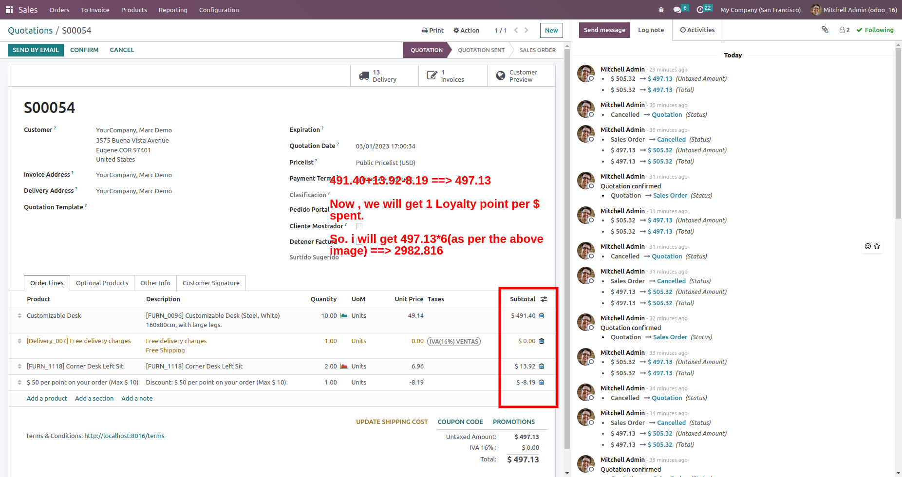 [BUG] [16.0] [sale_loyalty] reward lines amount was not deducted during the computation of ...