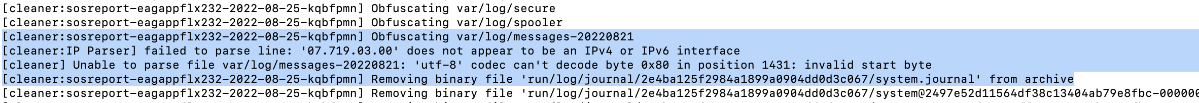 hostadmin ( user name) in var/log/messages is not masked · Issue #3015 · sosreport/sos · GitHub