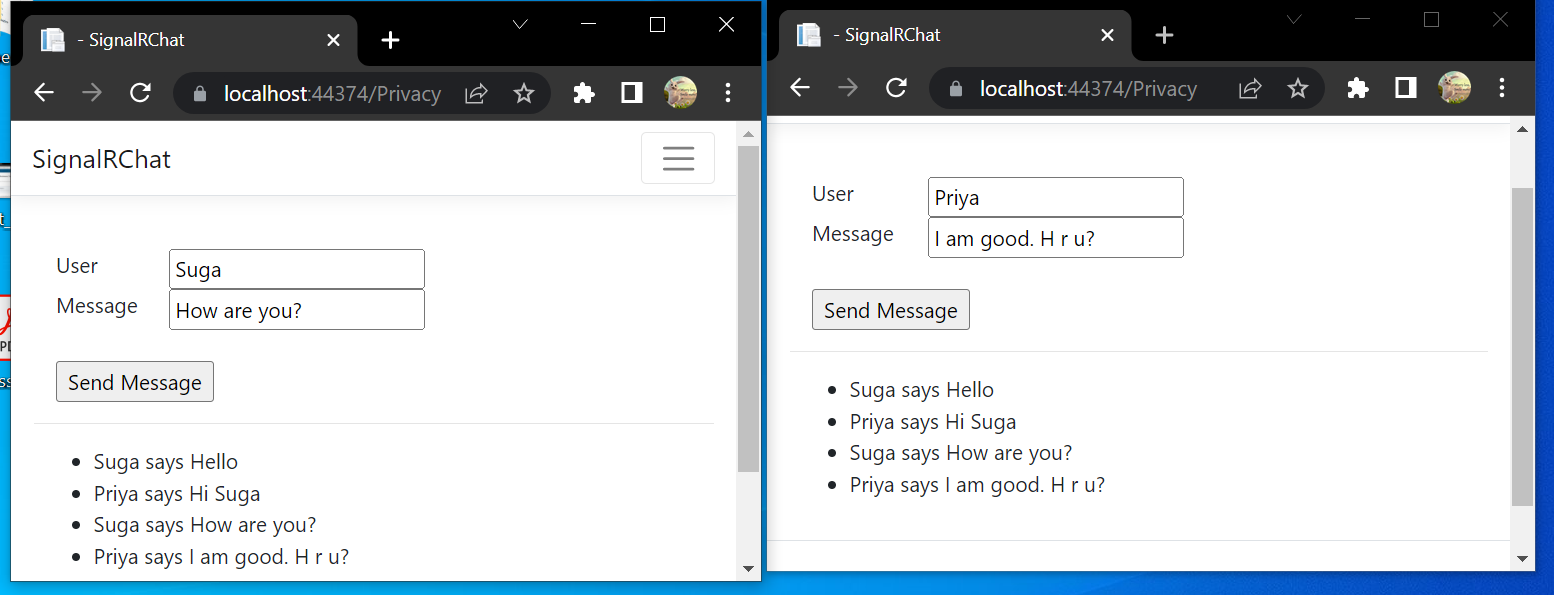 GitHub - SugapriyaKumar/SignalRChat: POC to web chat functionality