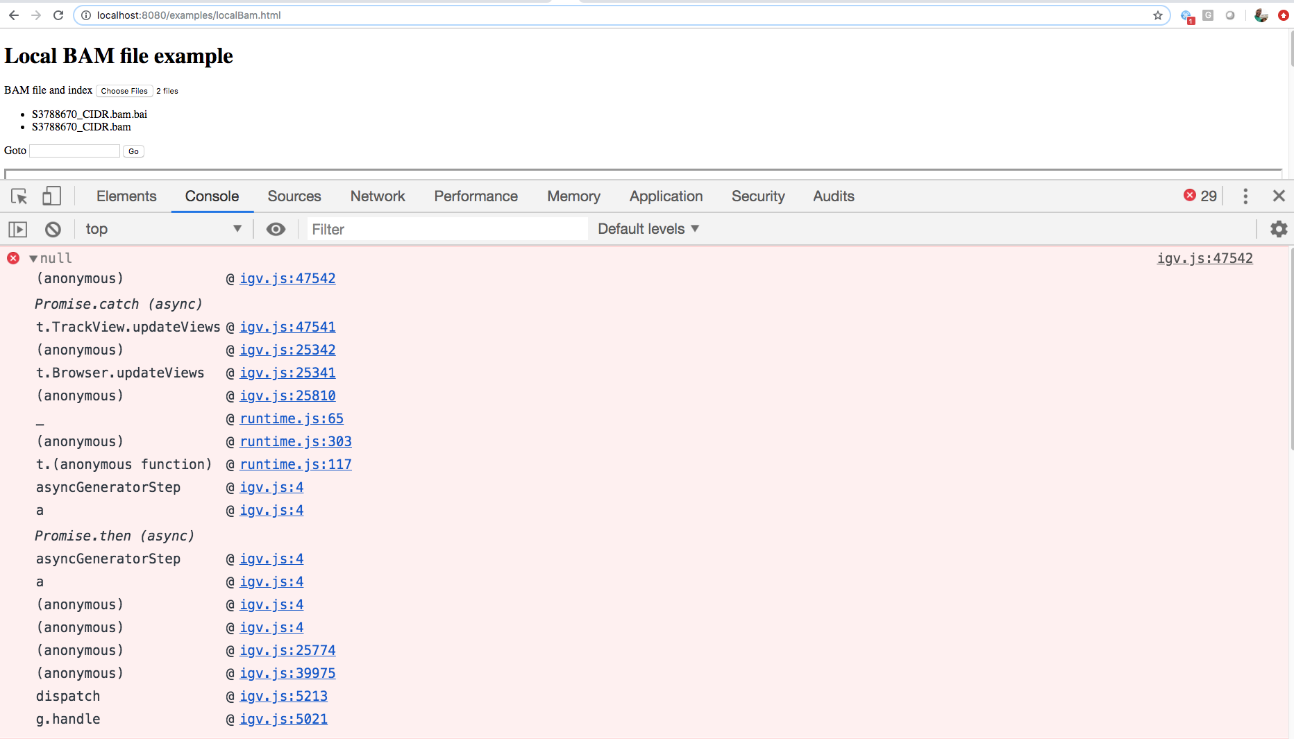 "Error loading track data" for specific sample and region · Issue #895 · igvteam/igv.js · GitHub