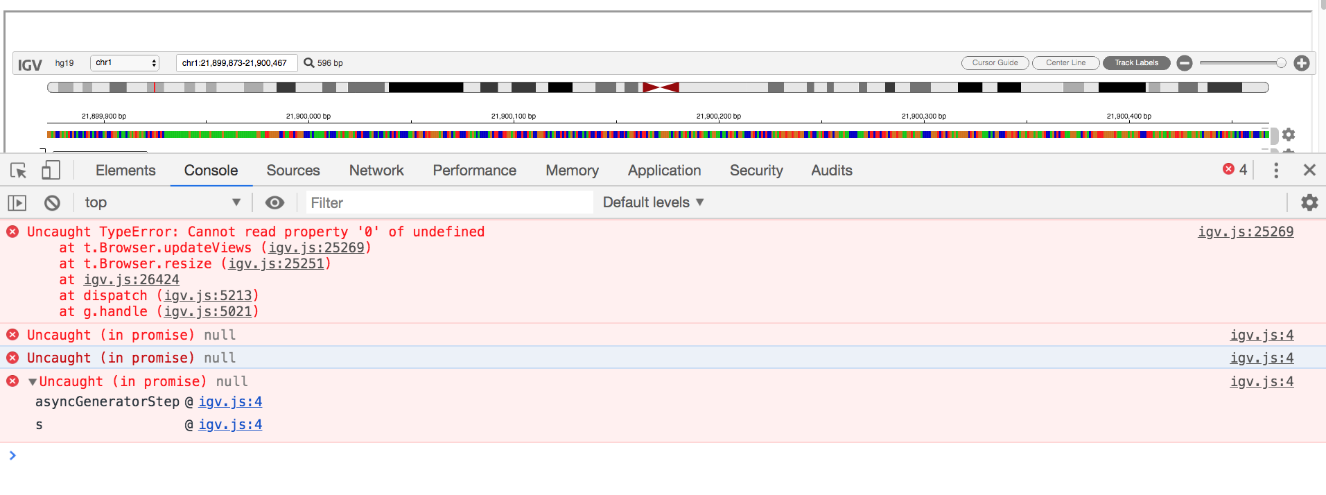 Error Loading Track Data For Specific Sample And Region · Issue 895 · Igvteamigvjs · Github