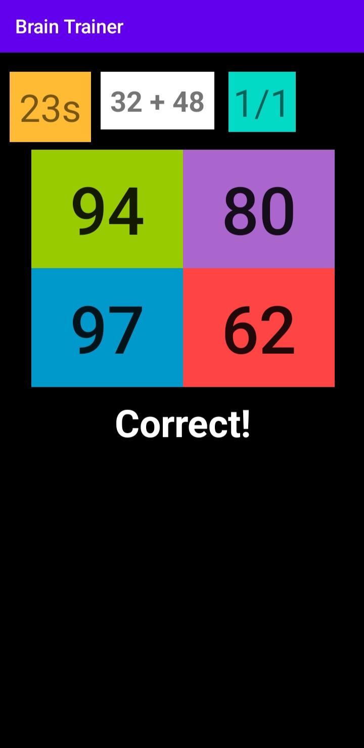GitHub - dwivedirupam7905/Brain-Trainer-App: Built a basic rapid fire quiz (gaming) application ...