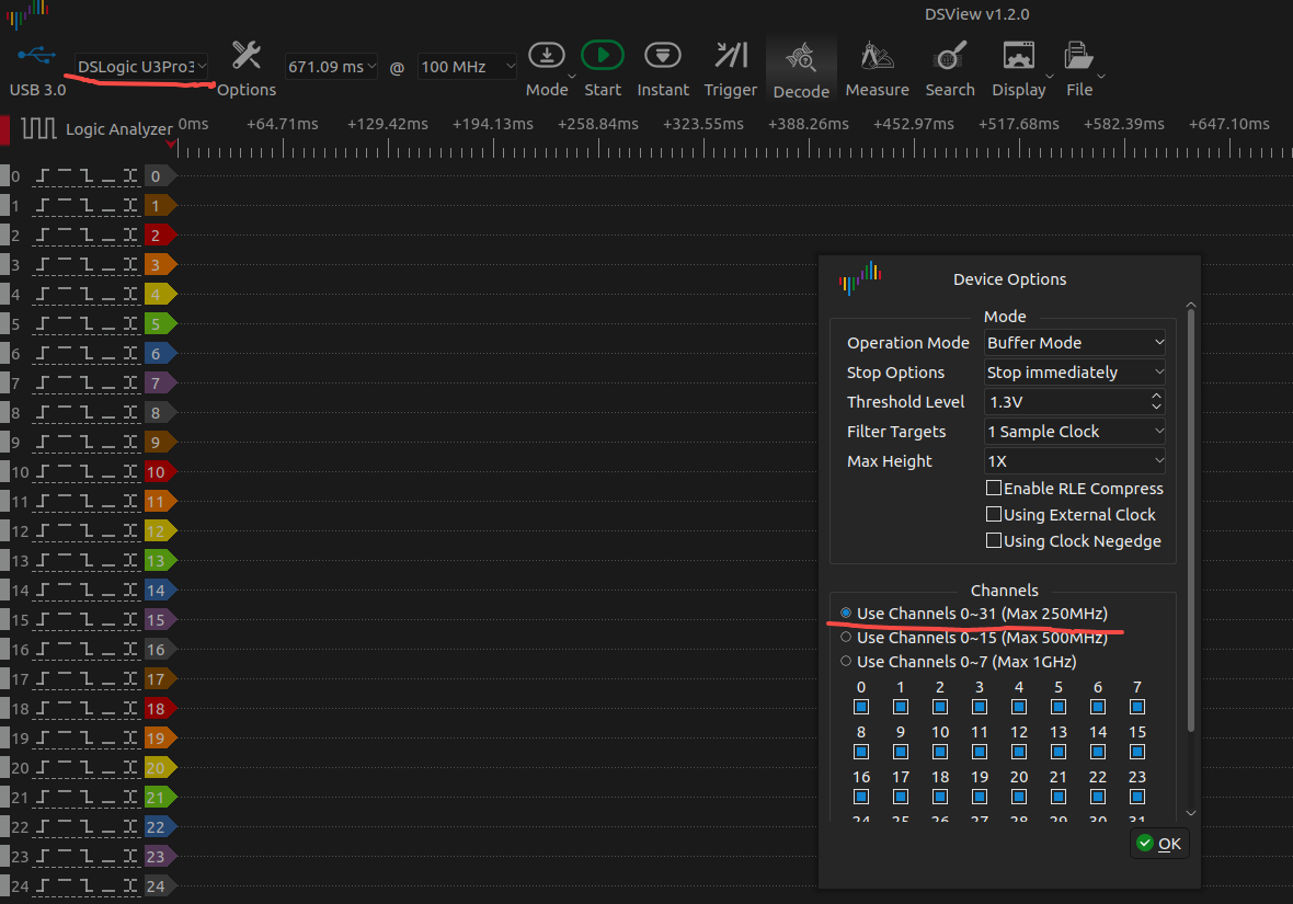 There is no 32 channels in "buffer mode" for U3Pro32 on USB 2.0 · Issue #524 · DreamSourceLab ...
