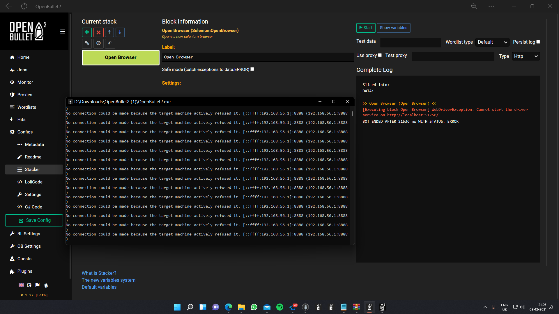 [Bug]: Cannot start the driver service on http://localhost:51737/ · Issue #561 · openbullet ...