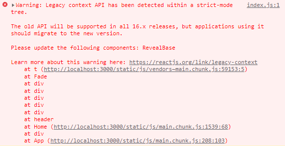 `Fade` shows deprecation console warnings that are fixed in react-transition-group 4.4.x · Issue ...