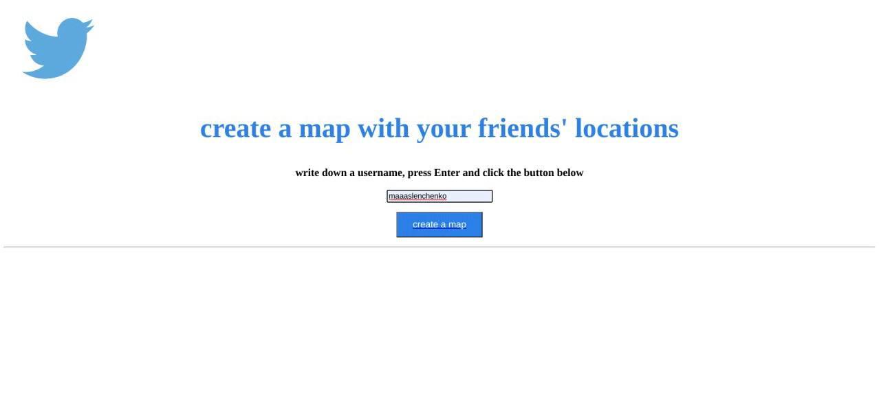 GitHub - maslenchenko/twitter-map: second semester