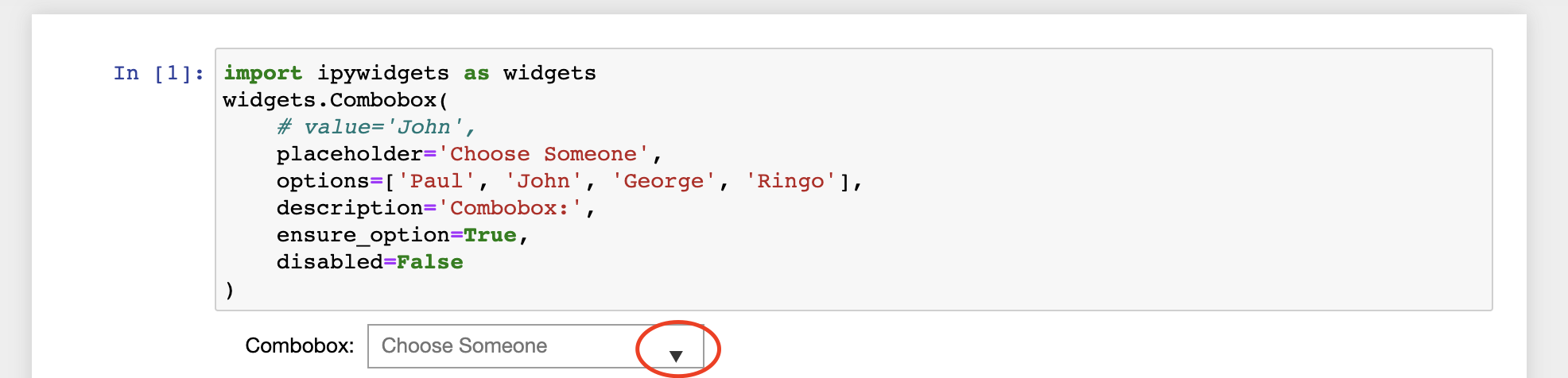 Combobox Not Rendered Correctly On Chrome And Jupyter Notebook