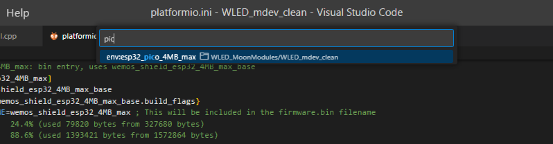 Feature Request Compiling In Platformio Selecting Build Envs Via