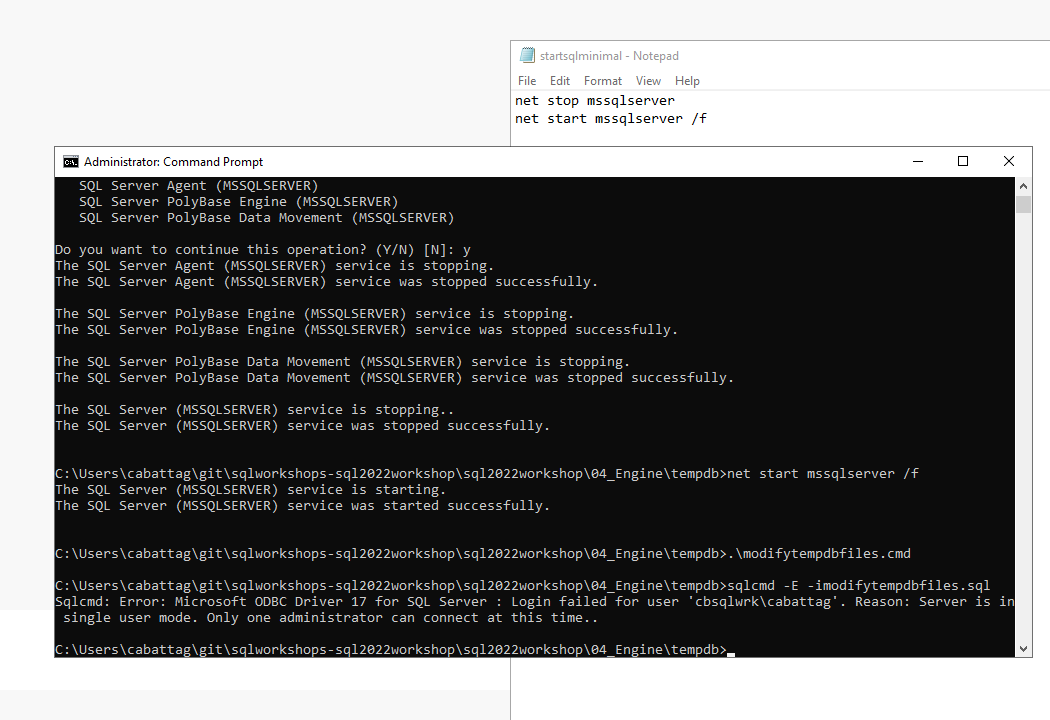 Single User Issues Within Exercise For Hands Free Tempdb In Sql Server 2022 · Issue 10