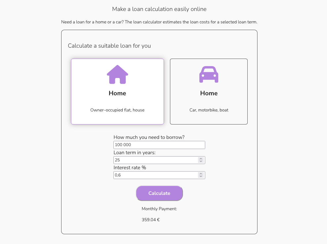 GitHub - Trinkku/LoanCalculator_react