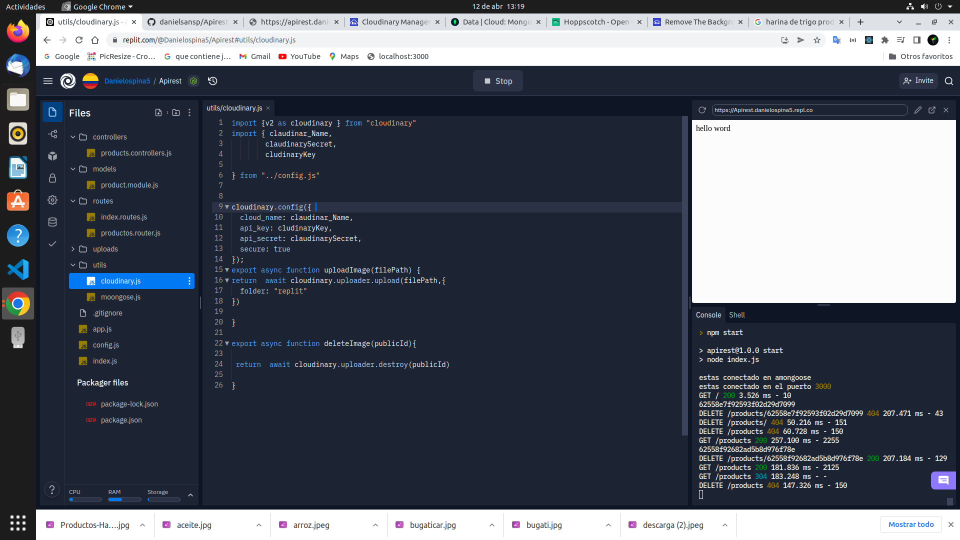 GitHub - Tatiscode/Apirest: Apirest with NodeJs , MongoDB and Cloudinary