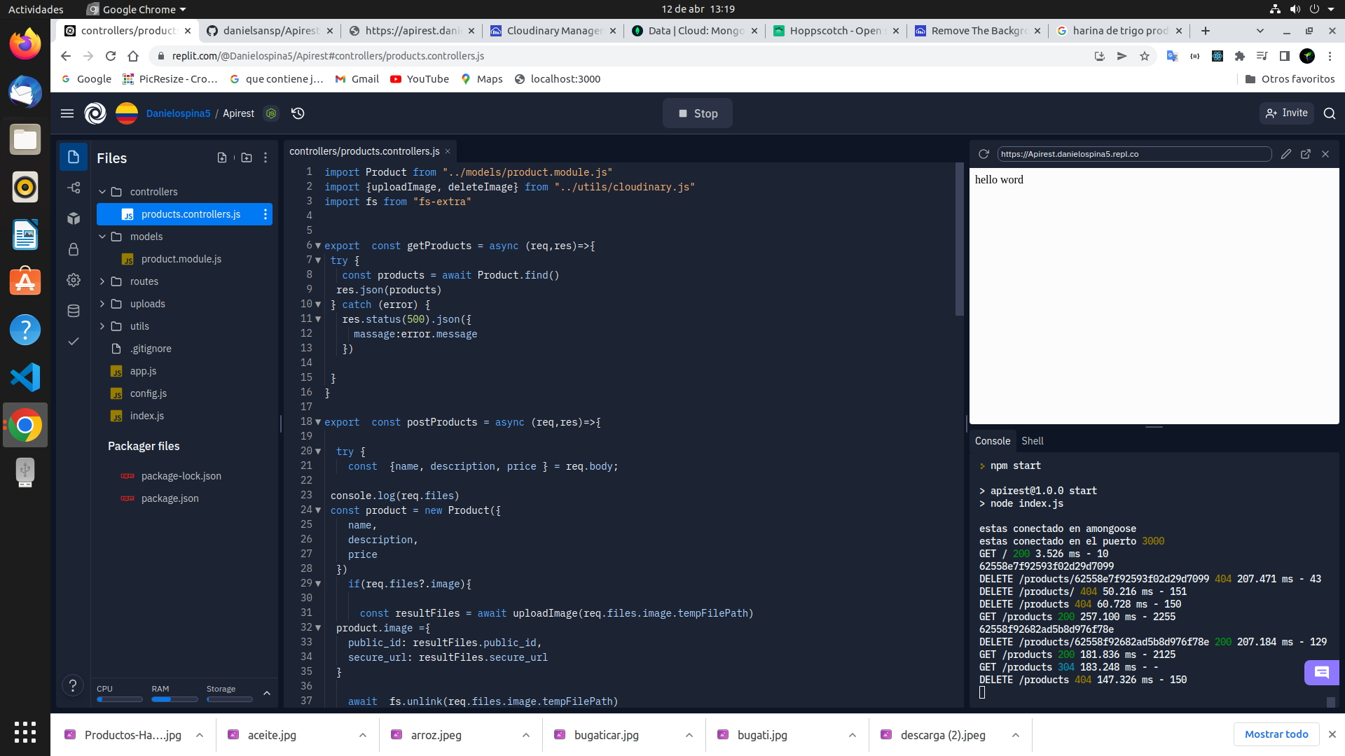 GitHub - Tatiscode/Apirest: Apirest with NodeJs , MongoDB and Cloudinary