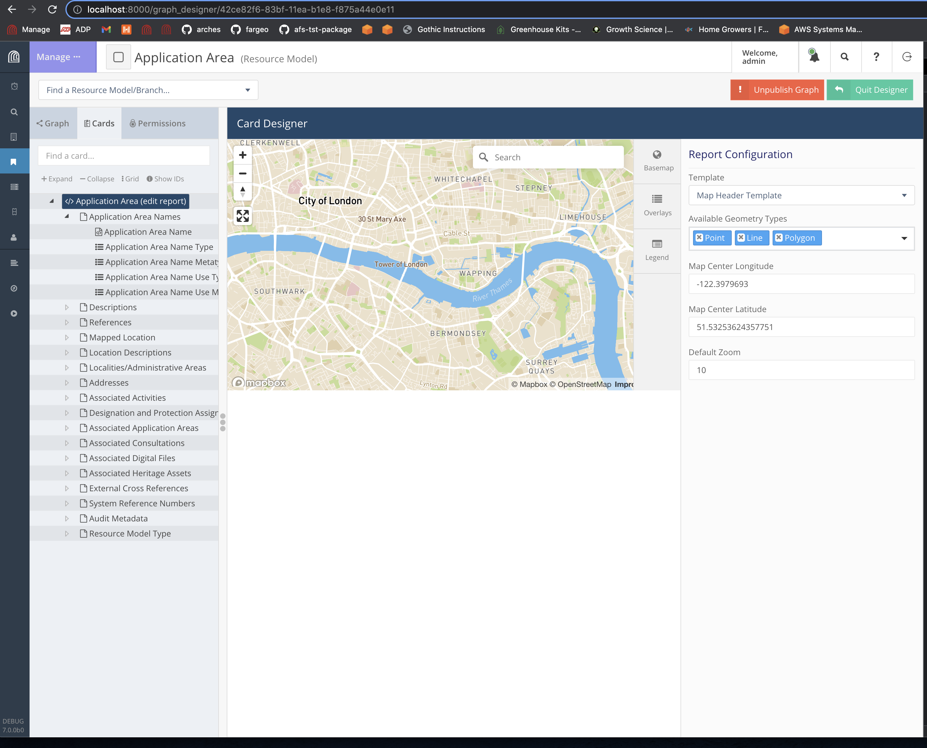 Arches map header template configuration in Graph Designer only displays partway, does not ...