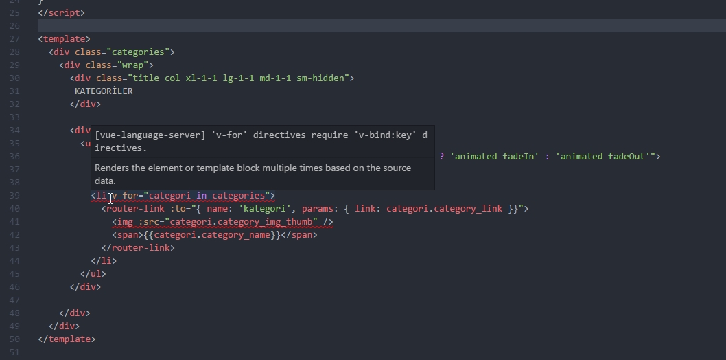 Eslint Error Line · Issue 270 · Vuejsvetur · Github