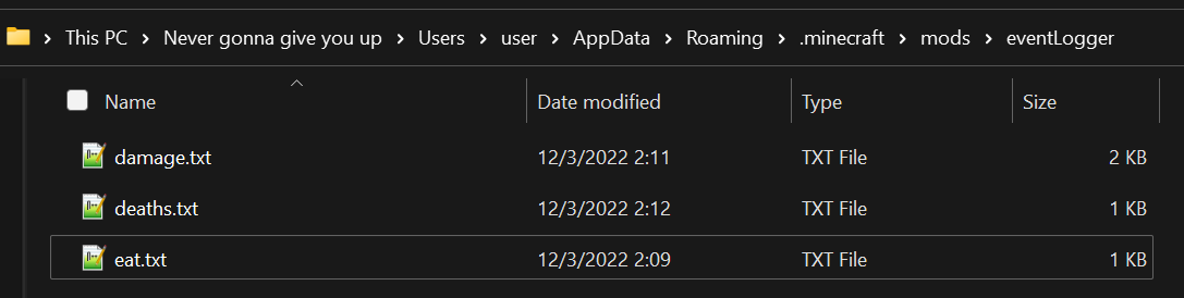 GitHub - highesttt/eventLogger-Fabric: Log Minecraft events into a text file. Could be used with ...
