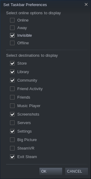 No menu under Steam icon in indicator applet (system tray) · Issue ...