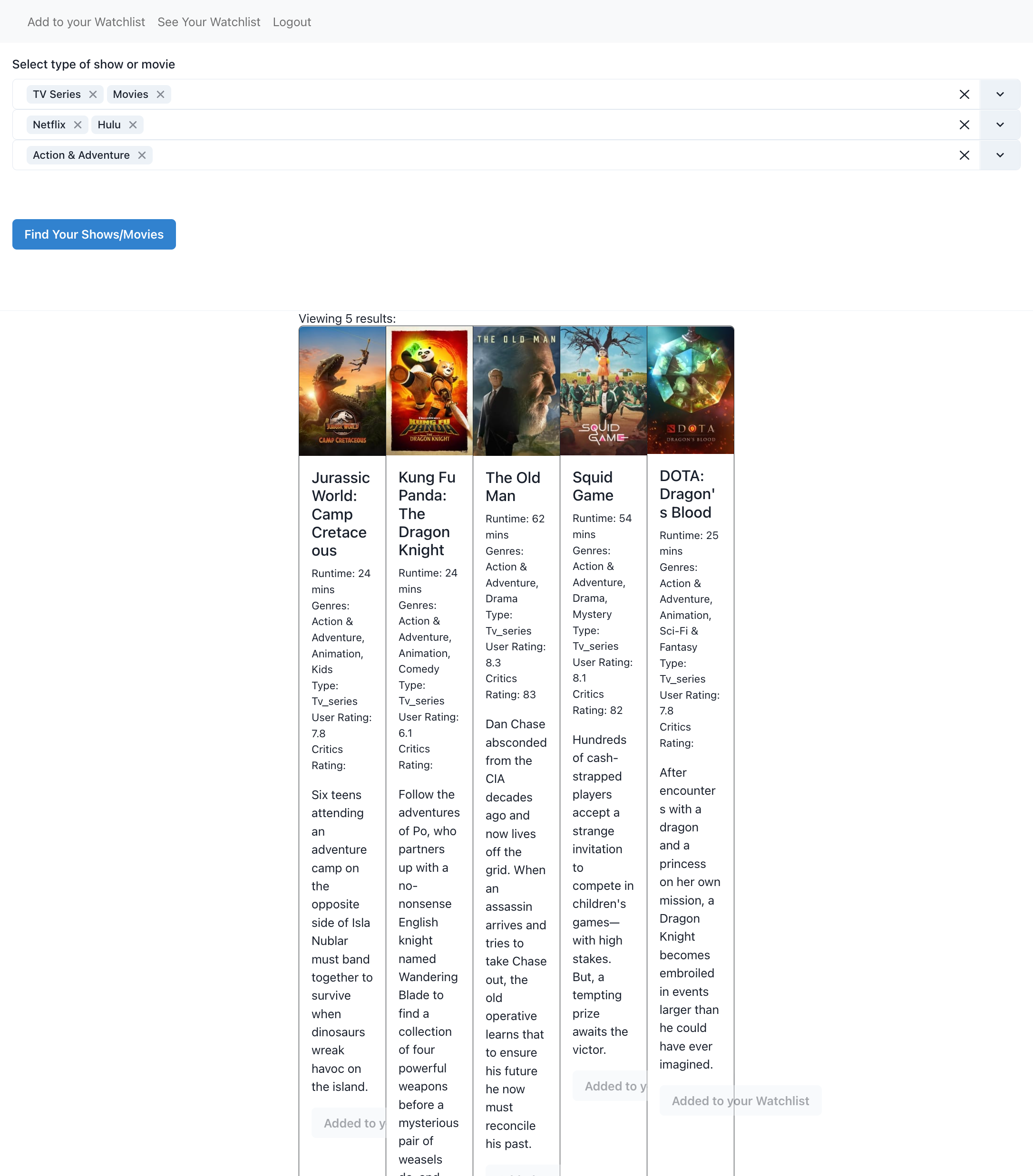 GitHub - thevcr/watchlist-app