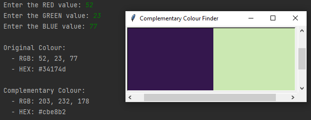 GitHub - jensenhill/Complementary-Colour-Finder