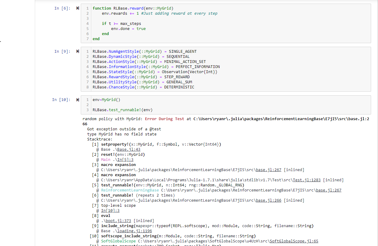 Difficulty Creating a Custom Environment · Issue #581 · JuliaReinforcementLearning ...