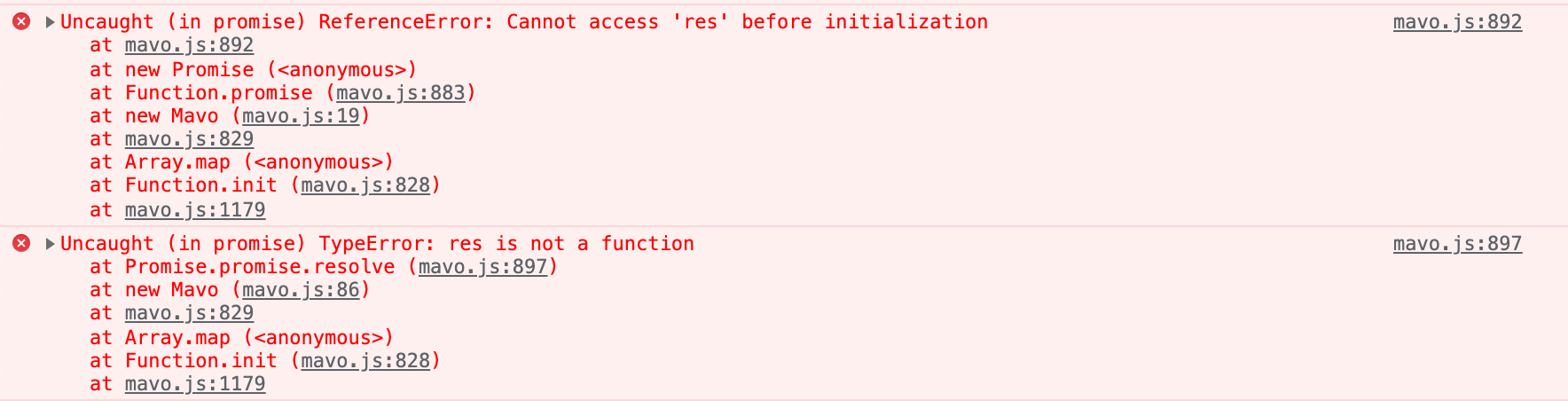 Data URIs and remote backends (simple JSON-files) are broken in the minified versions of Mavo ...
