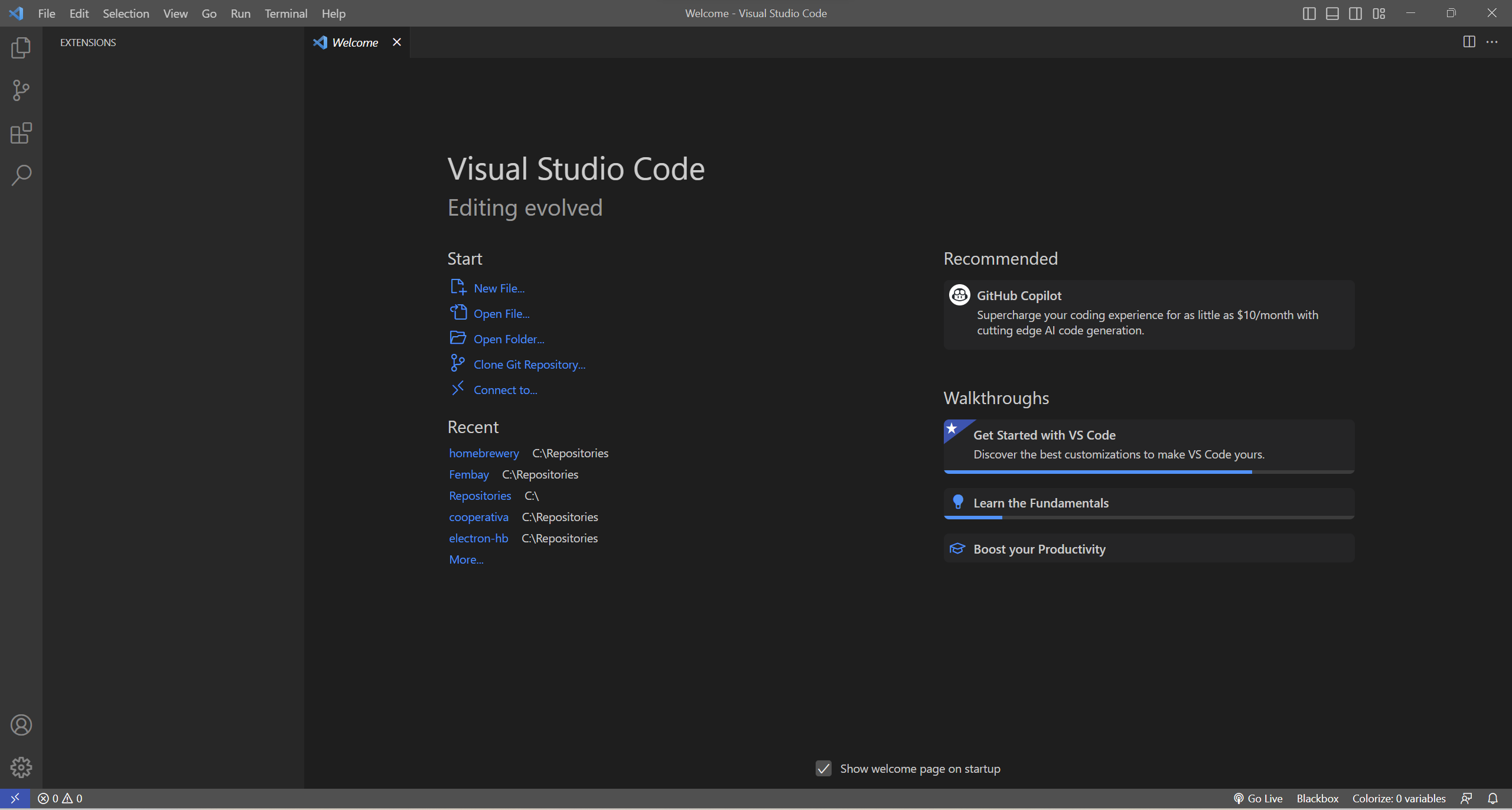 Extension panel blank · Issue #190603 · microsoft/vscode · GitHub
