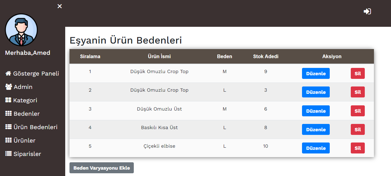 GitHub - amedalatas/AdminPanel: PHP İle Kadın Ürünleri Satış Mağazası