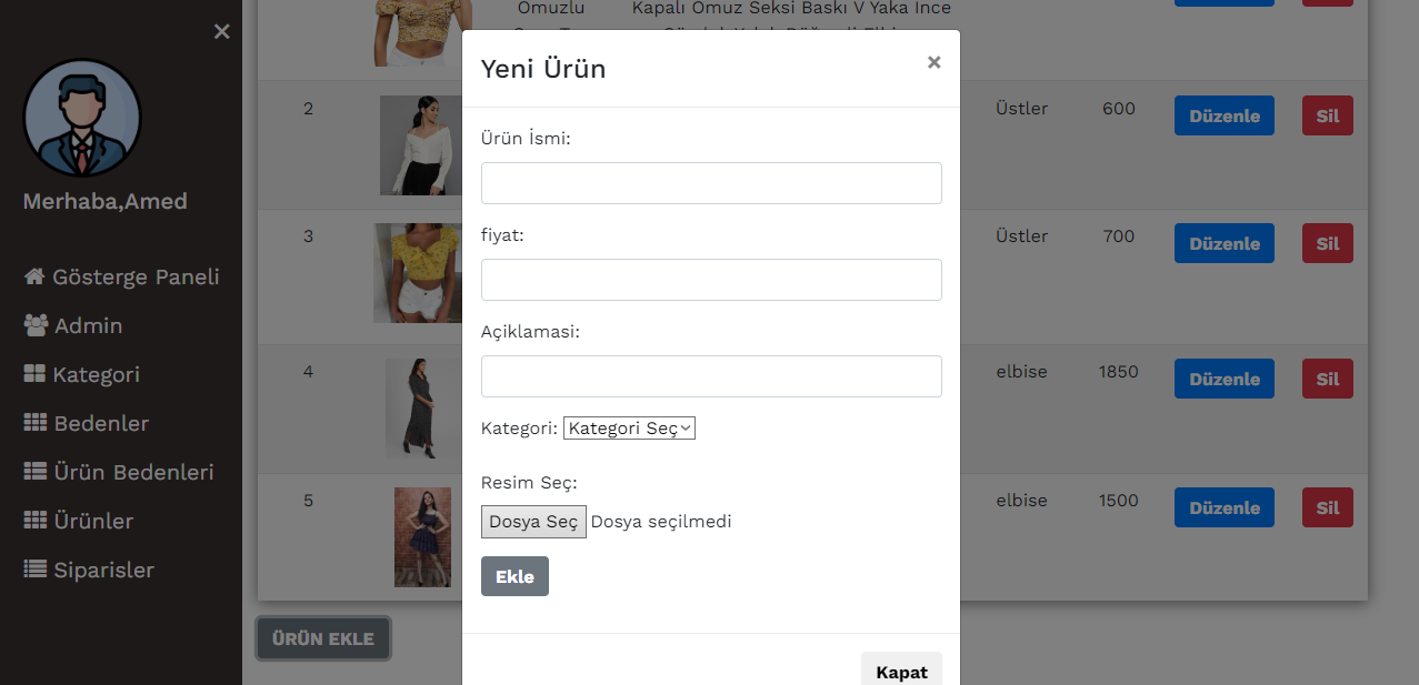 GitHub - amedalatas/AdminPanel: PHP İle Kadın Ürünleri Satış Mağazası
