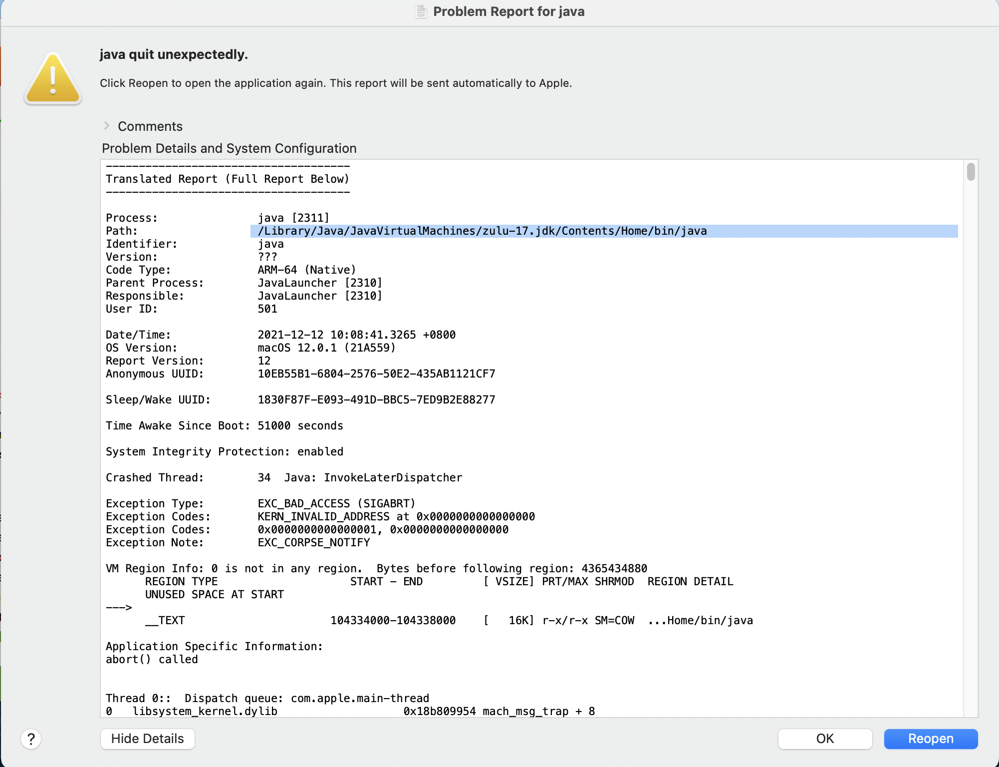 macOS arm64 platform crash · Issue #1196 · HMCL-dev/HMCL · GitHub