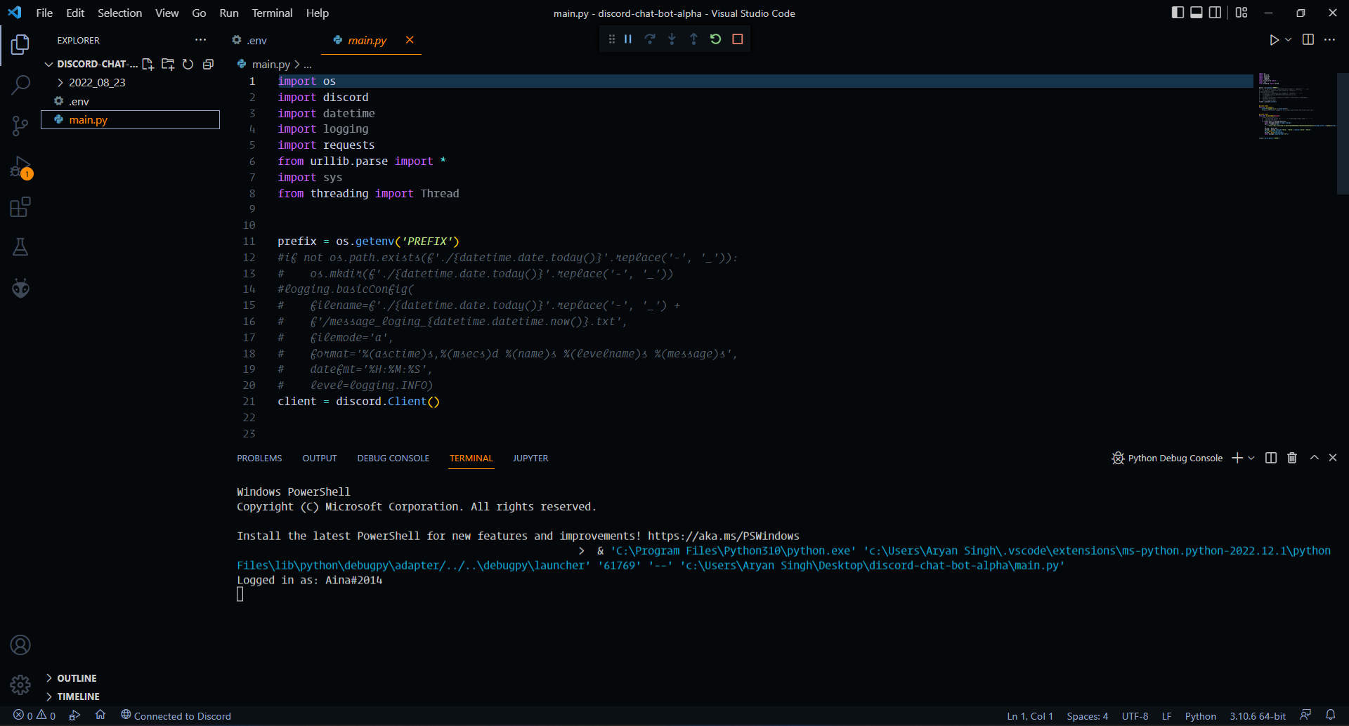 GitHub - In-Saiyan/discord-chat-bot-alpha