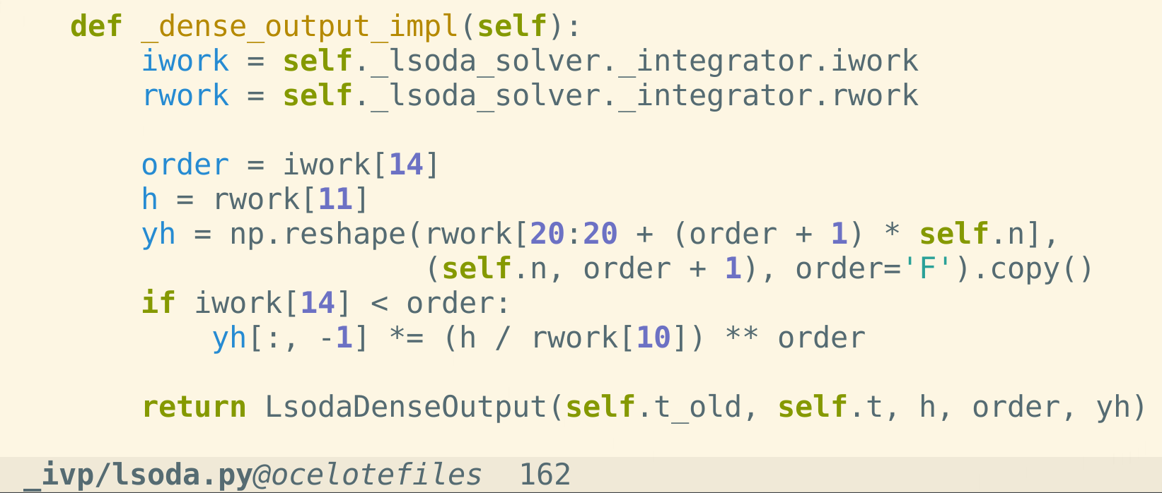 BUG: Dense output of solution of ODE seems to disagree with solution ...
