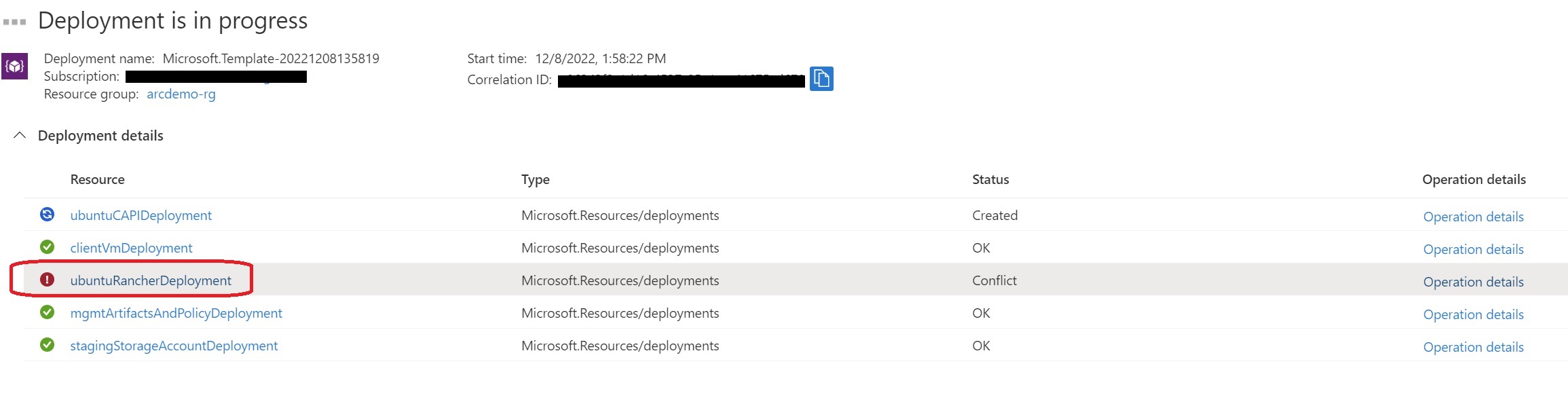 Getting Error When Deploying Arc Sandbox · Issue 1570 · Microsoft Azure Arc · Github