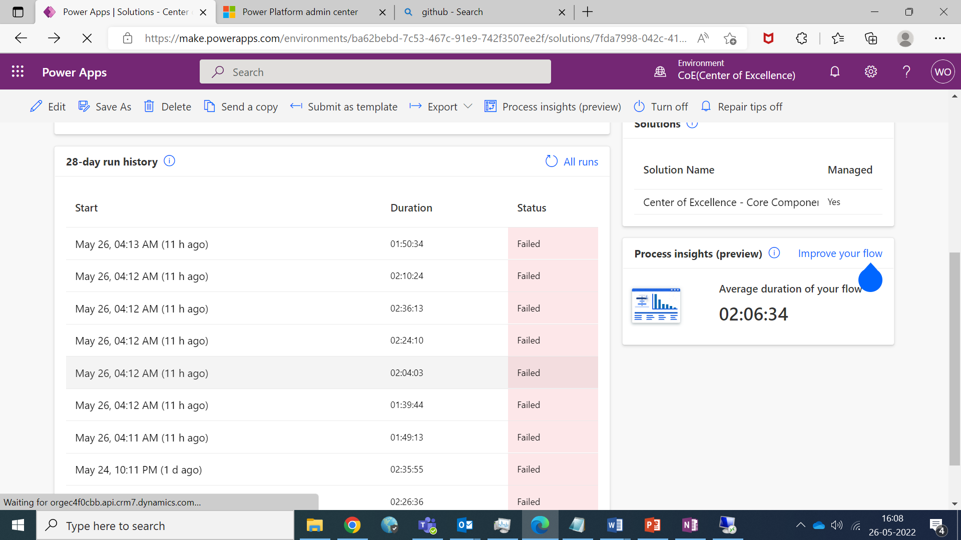[CoE Starter Kit - BUG] Failed Flow Runs: CoE(Center of Excellence) -> Cloud flows -> Admin ...