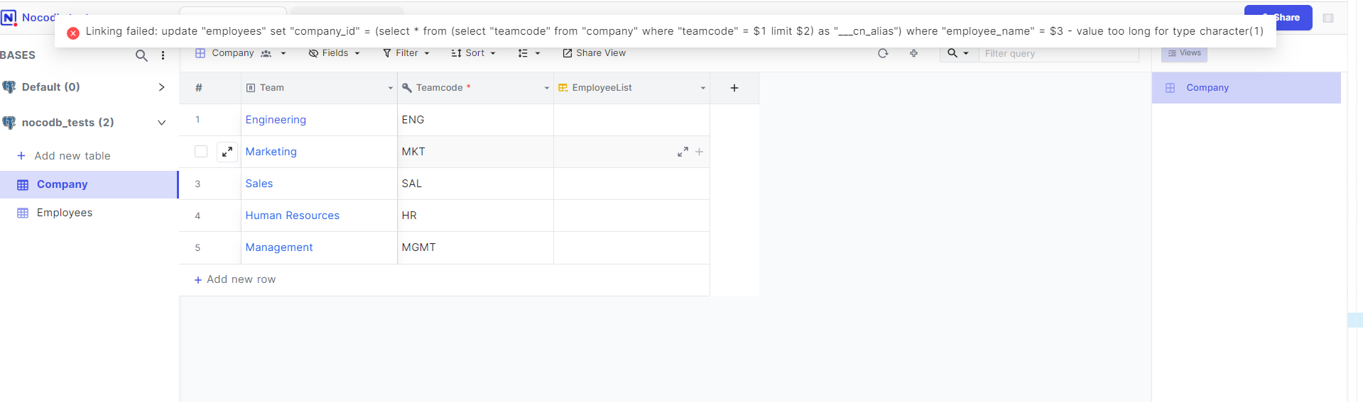 🐛 Bug: Link feature is not working · Issue #5451 · nocodb/nocodb · GitHub
