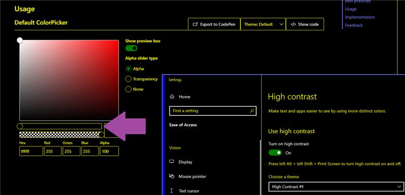 ColorPicker slider not showing correctly in high contrast mode · Issue #20059 · microsoft ...