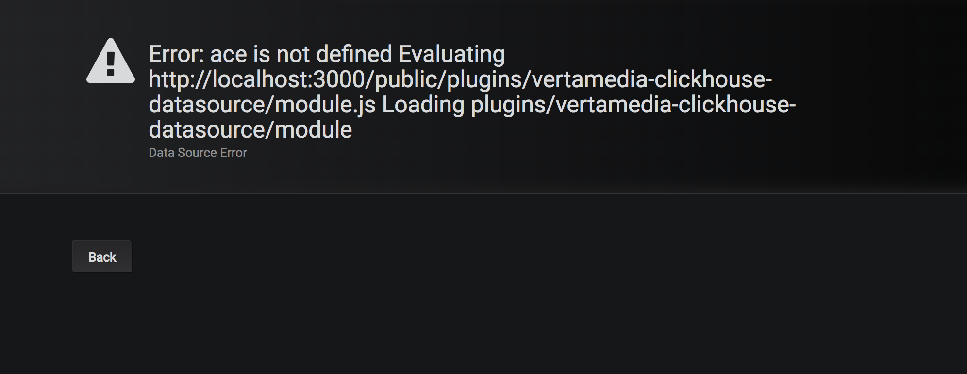 Ace Is Not Defined Error · Issue 148 · Altinity Clickhouse Grafana · Github