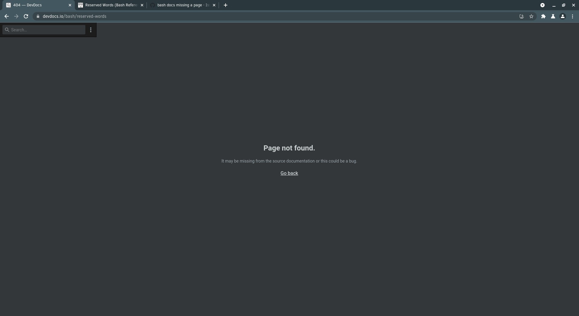bash docs missing a page · Issue #1618 · freeCodeCamp/devdocs · GitHub