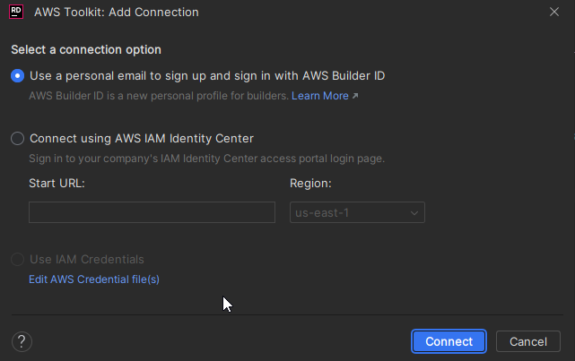 Use Iam Credentials Disabled · Aws Aws Toolkit Jetbrains · Discussion 3663 · Github 